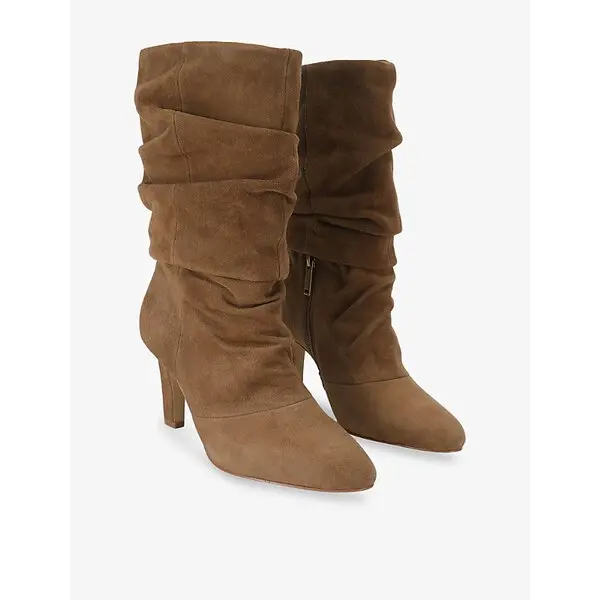 Kurt Geiger Elizabeth Slouch Heeled Suede Boots