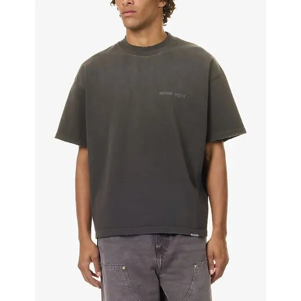 REPRESENT Resent Logo-print Cotton T-shirt - Ash
