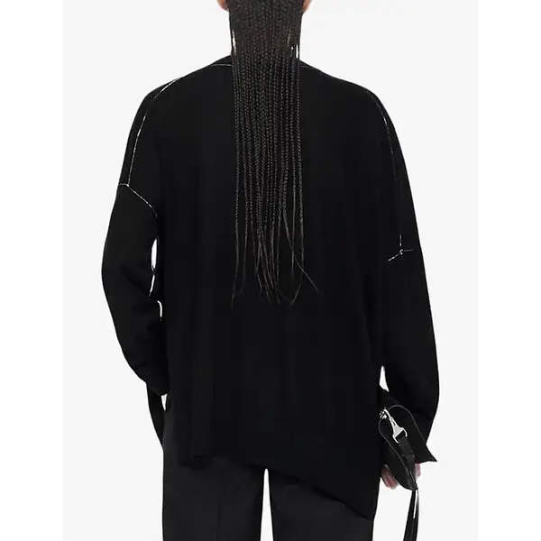 ALLSAINTS Martel Asymmetric-hem Wool Jumper