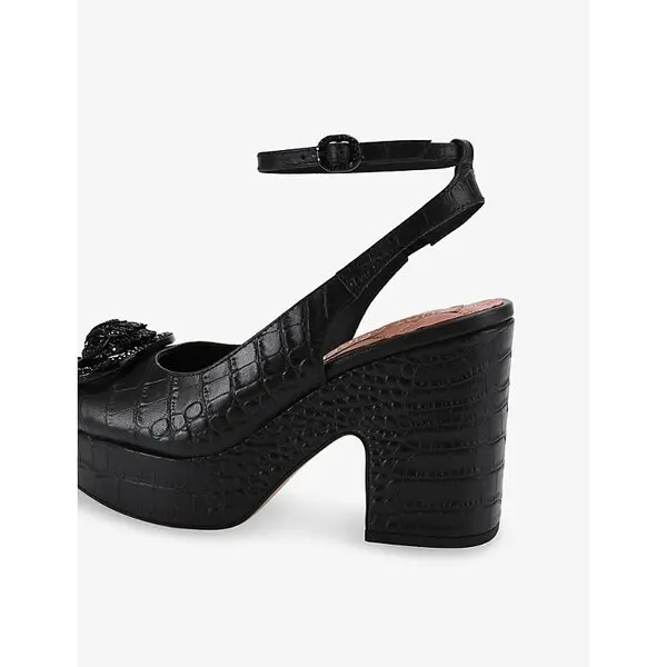 Kurt Geiger Chelsea Platform Sling-back Leather Heels