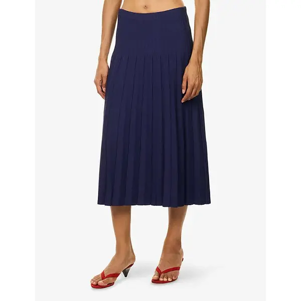 Staud Lena Flared Knit Skirt