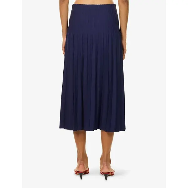 Staud Lena Flared Knit Skirt