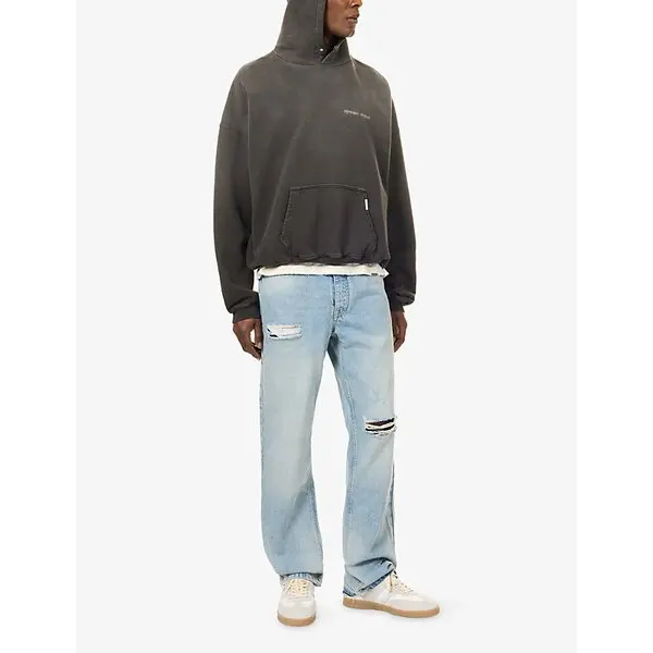 REPRESENT Brand-print Relaxed-fit Cotton Hoody