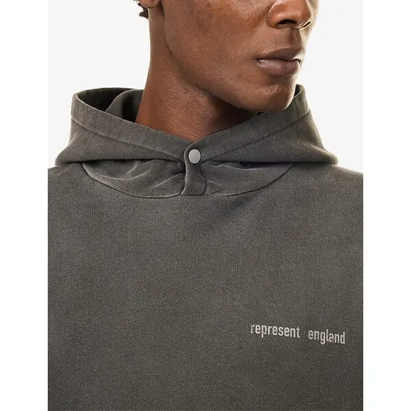 REPRESENT Brand-print Relaxed-fit Cotton Hoody