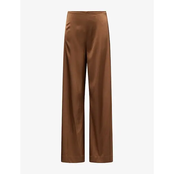 Staud Stroll Wide-leg Silk Trousers