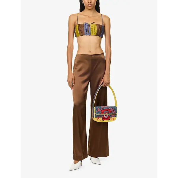 Staud Stroll Wide-leg Silk Trousers