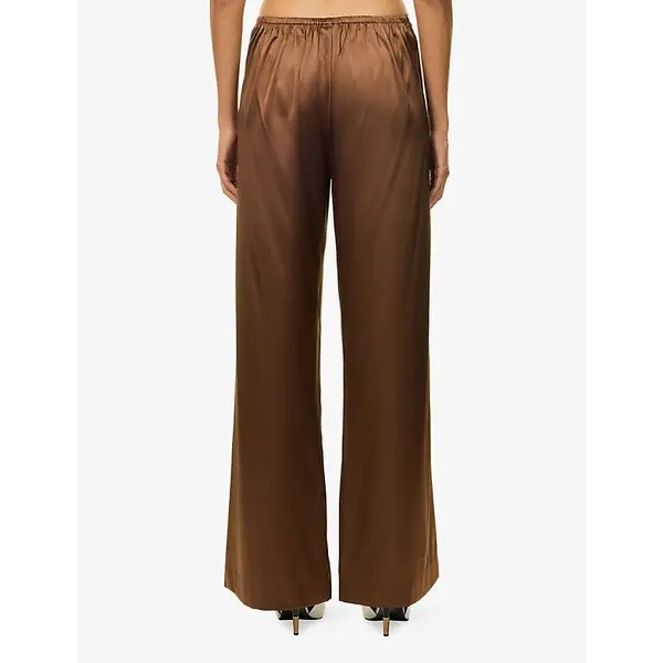 Staud Stroll Wide-leg Silk Trousers