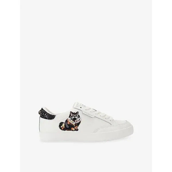 Kurt Geiger London Patch Leather Trainers - White