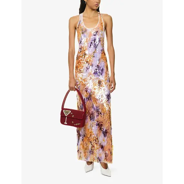 Staud Juanita Racerback Sequin Maxi Dress