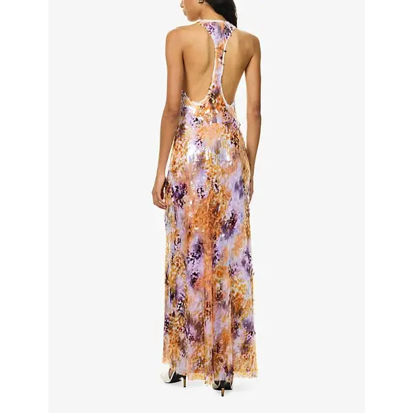Staud Juanita Racerback Sequin Maxi Dress
