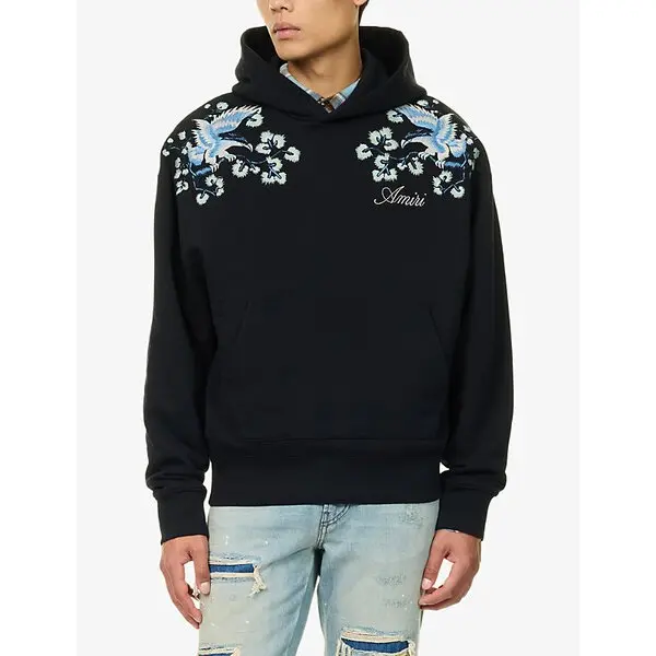 Amiri Floral-embroidered Cotton Hoody