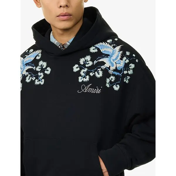Amiri Floral-embroidered Cotton Hoody