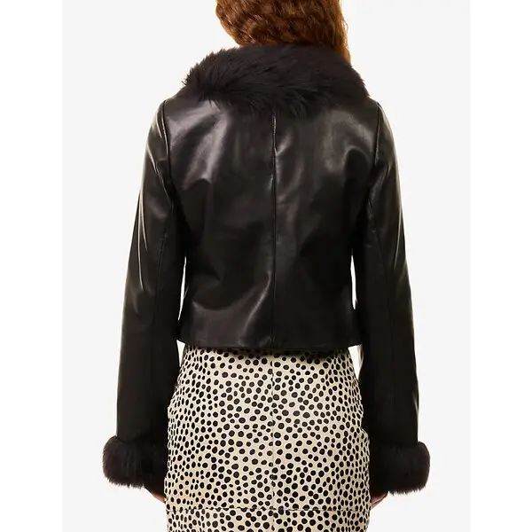 Nour Hammour Sofie Cropped Leather Jacket - Noir Classique