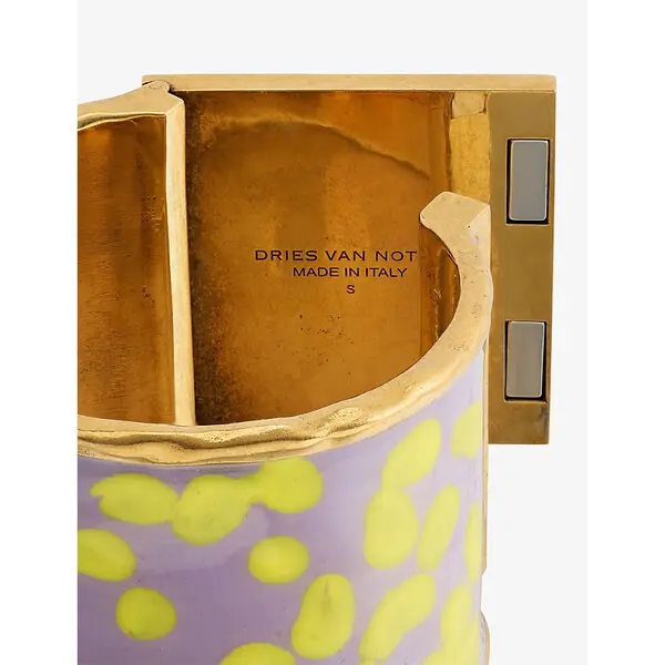 Dries Van Noten Handmade Painted Brass And Enamel Cuff Bracelet