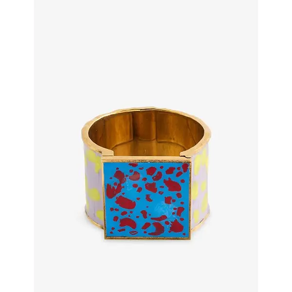Dries Van Noten Handmade Painted Brass And Enamel Cuff Bracelet