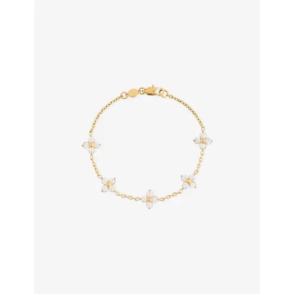 INDIGO LUNE Lumi Clover 18ct Yellow- Plated Stainless-steel Bracelet - Gold