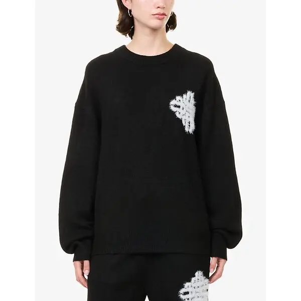 THE COUTURE CLUB Emblem Fluffy Knitted Jogging Bottoms