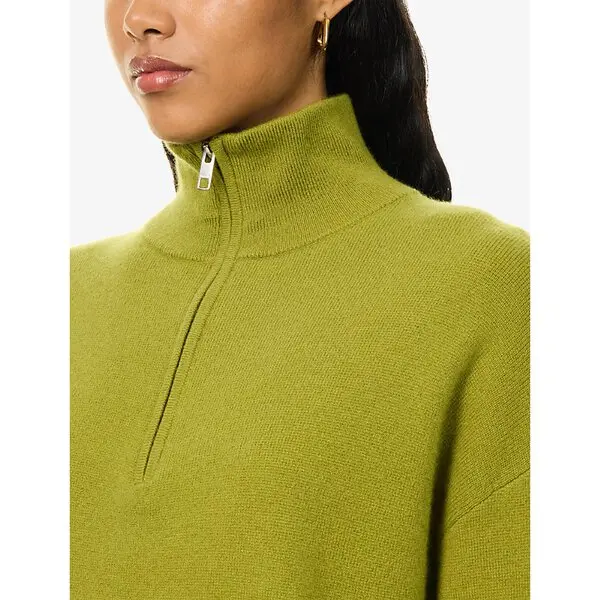 Staud Hudson Half-zip Cashmere Jumper
