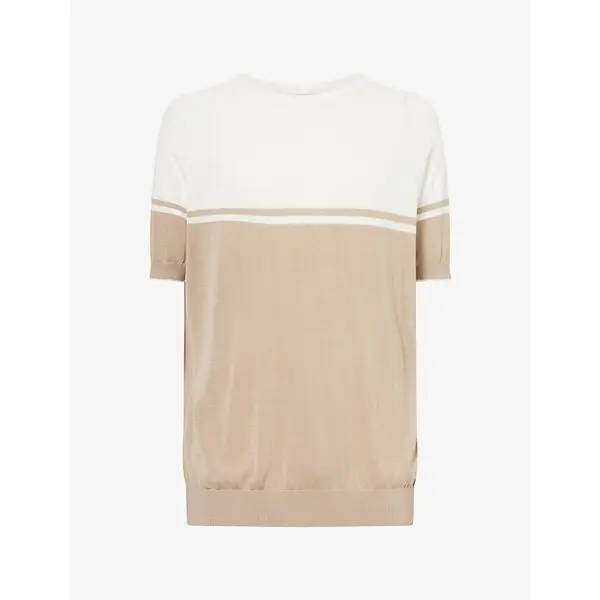 RAITH Riera Colour-block Knitted Top - Beige/ecru
