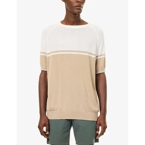 RAITH Riera Colour-block Knitted Top - Beige/ecru