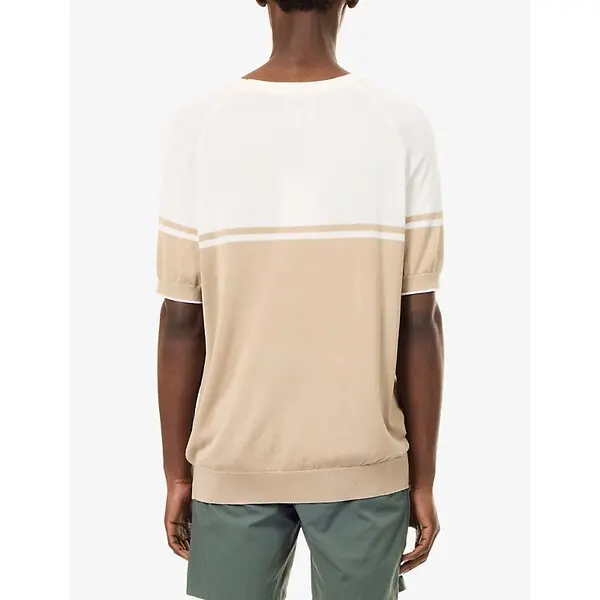RAITH Riera Colour-block Knitted Top - Beige/ecru