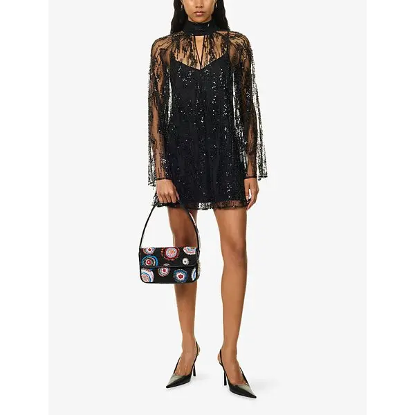 Staud Esther Sequin Woven Mini Dress