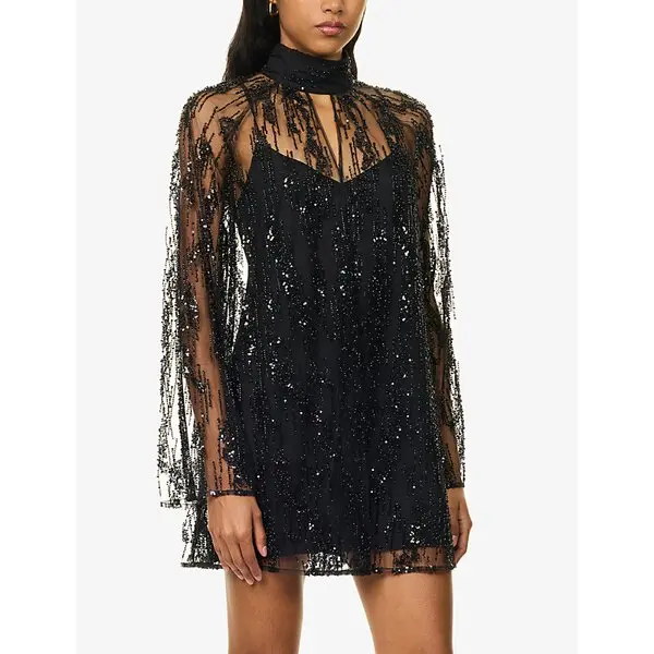 Staud Esther Sequin Woven Mini Dress