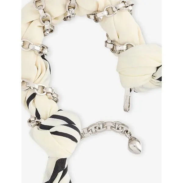 TOTEME Stripe-pattern Silk Scarf Collar