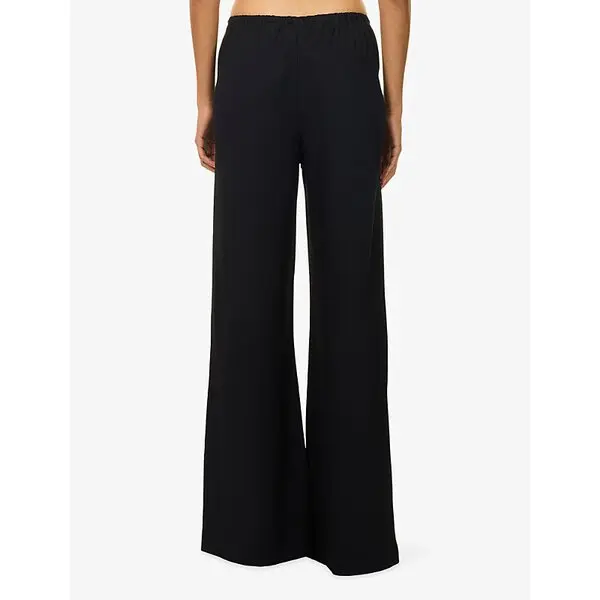 Staud Stroll Wide-leg Satin Trousers