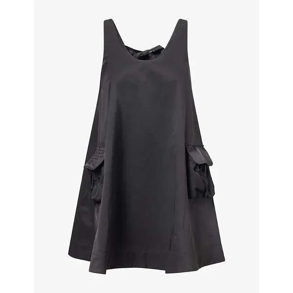 DAMSON MADDER Cairo Swing Cotton-blend Mini Dress - Black
