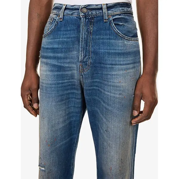 Acne Studios 2021m Stained Straight-leg Denim Jeans