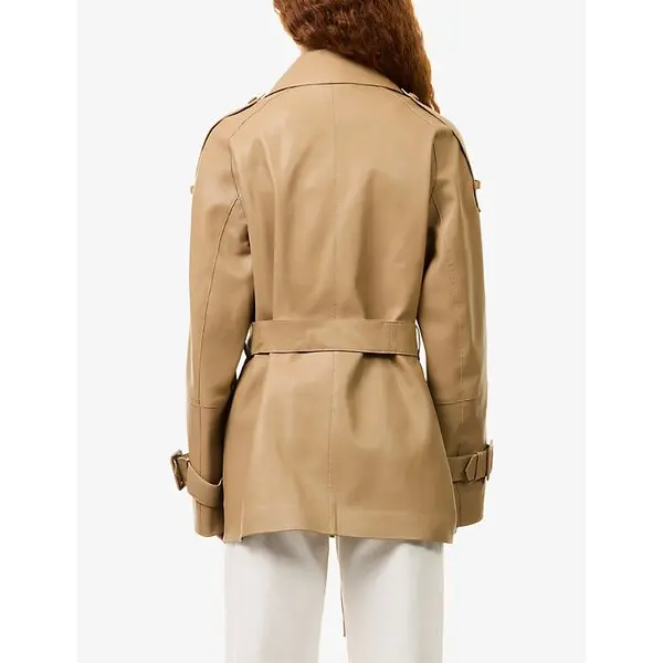Nour Hammour Nera Belted Leather Jacket