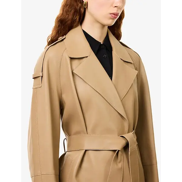 Nour Hammour Nera Belted Leather Jacket