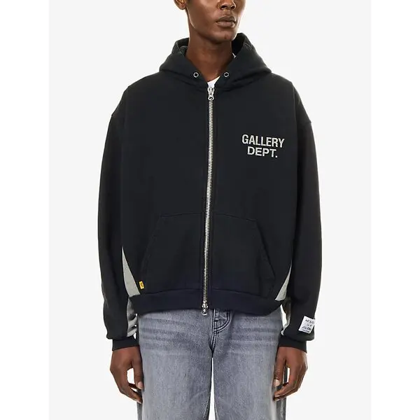 GALLERY DEPT. Logo-print Zip-up Cotton Hoody
