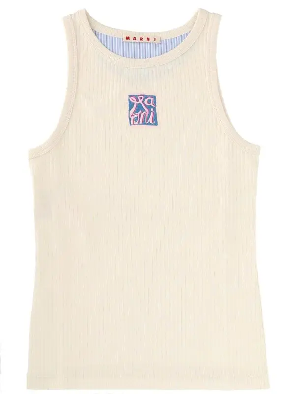 Marni Tank Top With Logo - Cream