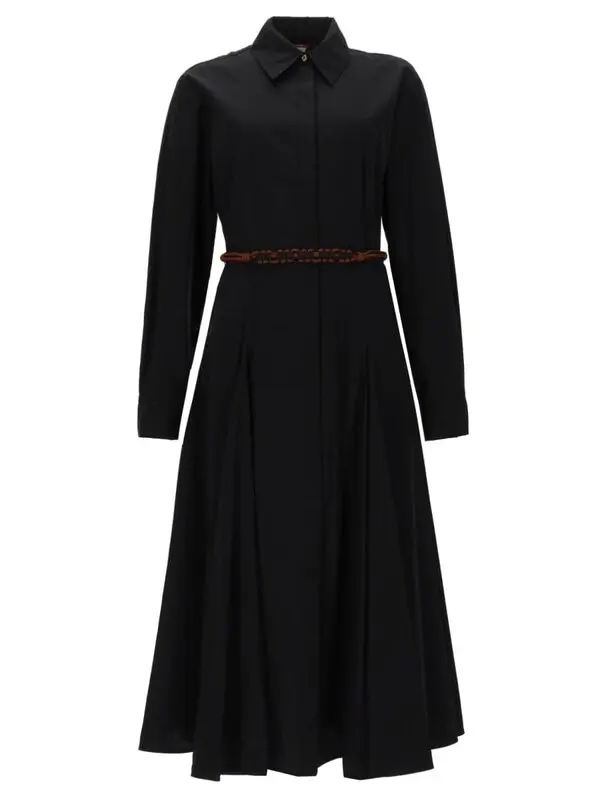 Max Mara Abito Chemisier In Popeline - Black
