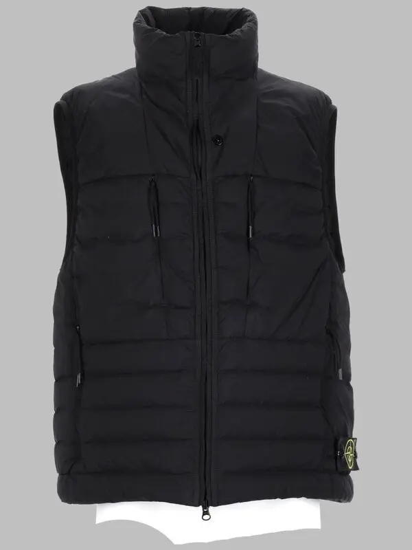 Stone Island Gilet In Piuma Seamless Tunnel In Nylon - Black