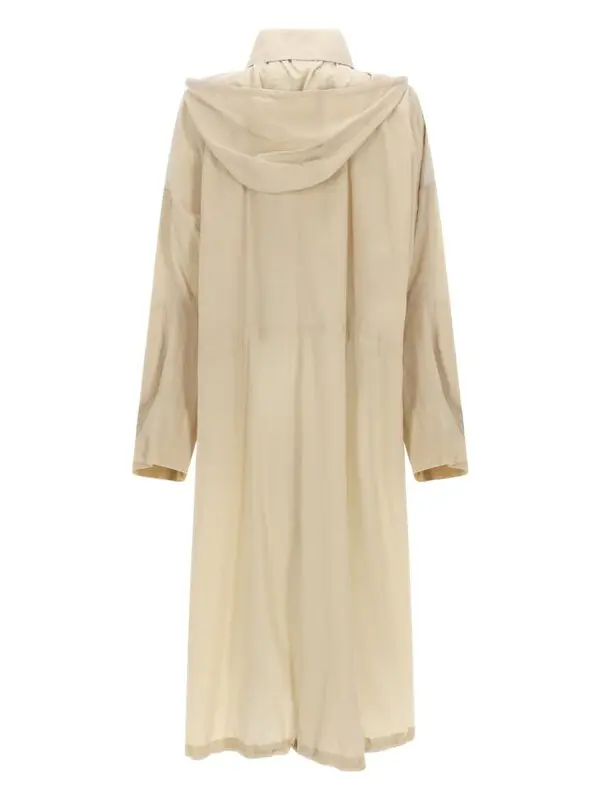 Sportmax Long Raincoat With Hood - Cream
