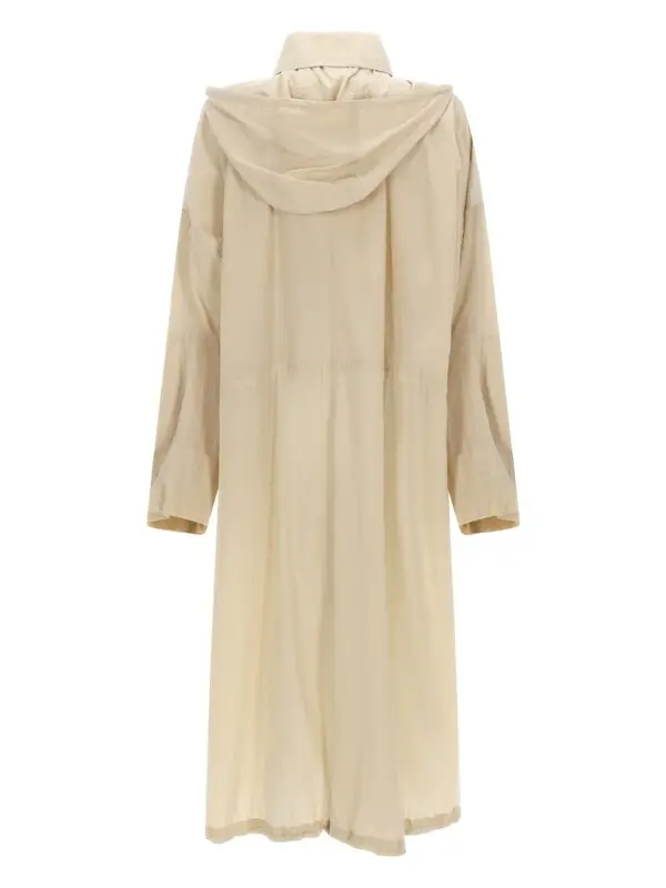 Sportmax Long Raincoat With Hood - Cream