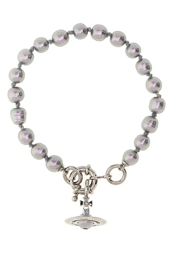 VIVIENNE WESTWOOD Grey Pearls Aleksa Bracelet - Gray