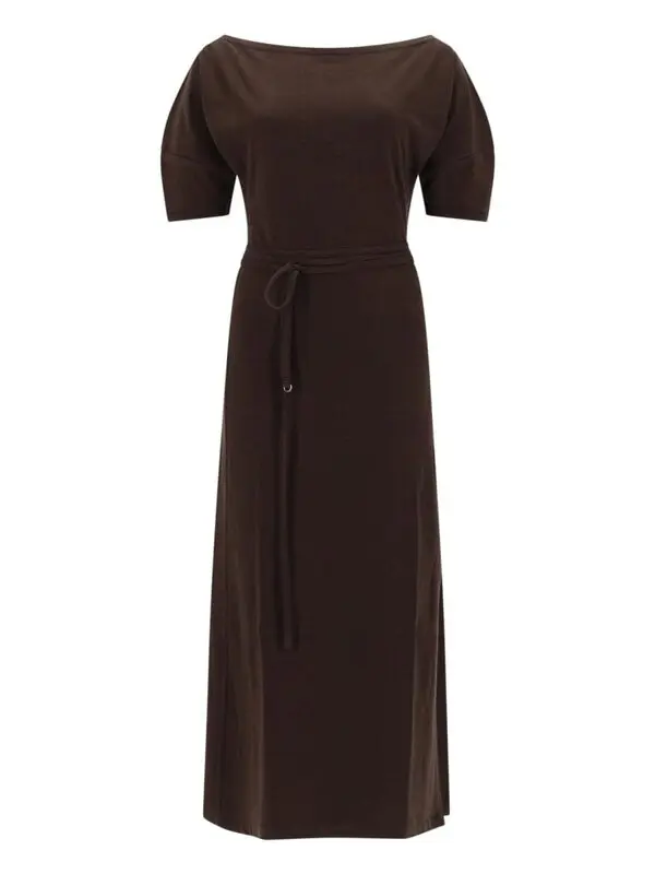 LEMAIRE Cotton And Linen Midi Dress - Brown