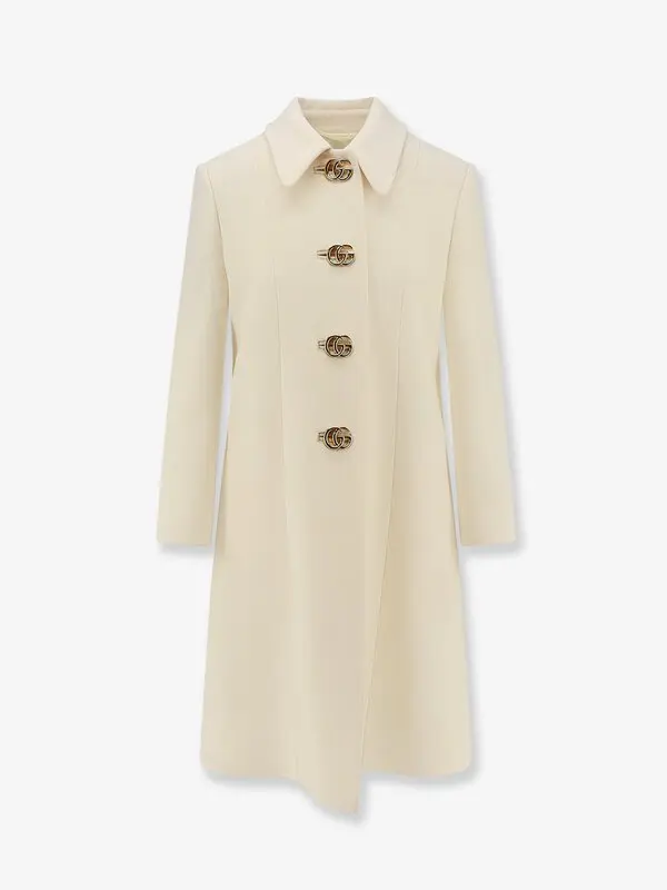 Gucci Wool Crêpe Coat - White