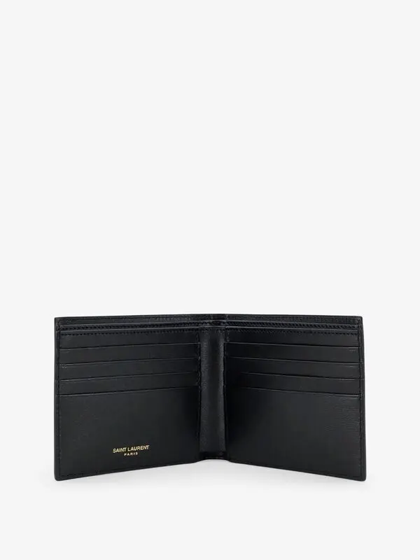 Saint Laurent Tiny Wallet In Hammered Leather