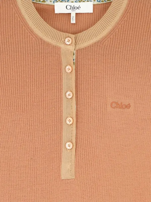 Chloé Ribbed Wool Tshirt - Pink