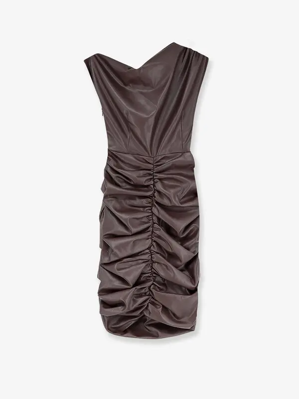 ACTUALEE Short Faux Leather Dress