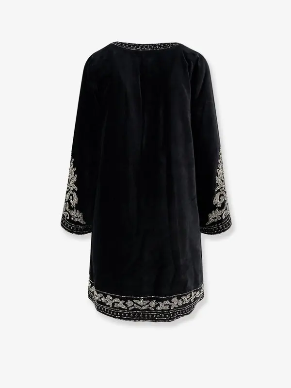 SCARLETT POPPIES Signe Velvet Dress With Studs