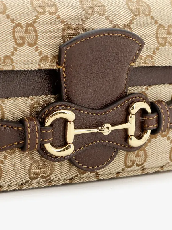 Gucci Wallet With Chain And Horse Clip - Brown