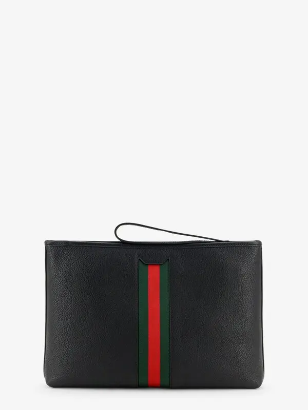 Gucci Portfolio Grained Leather Clutch