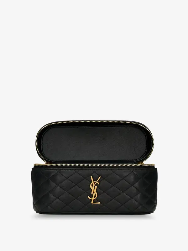 Saint Laurent Gaby Vanity Bag In Leather - Black