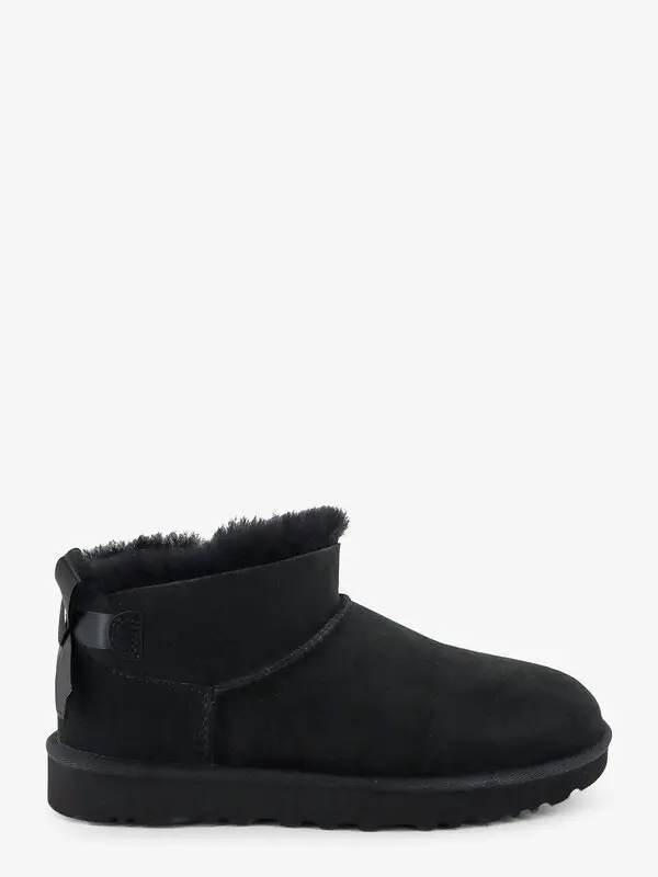 UGG Ultra Mini Bailey Bow Suede Ankle Boot - Black